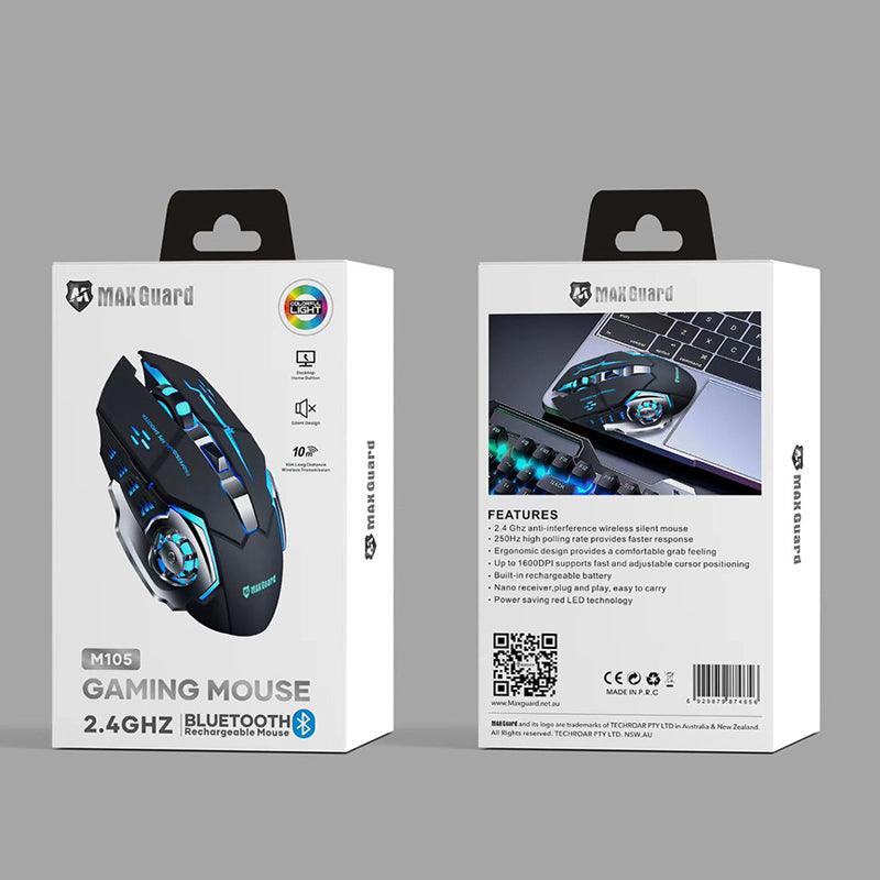 Maxguard 10m Wireless Colorful Light Gaming Mouse M105 – maxguard