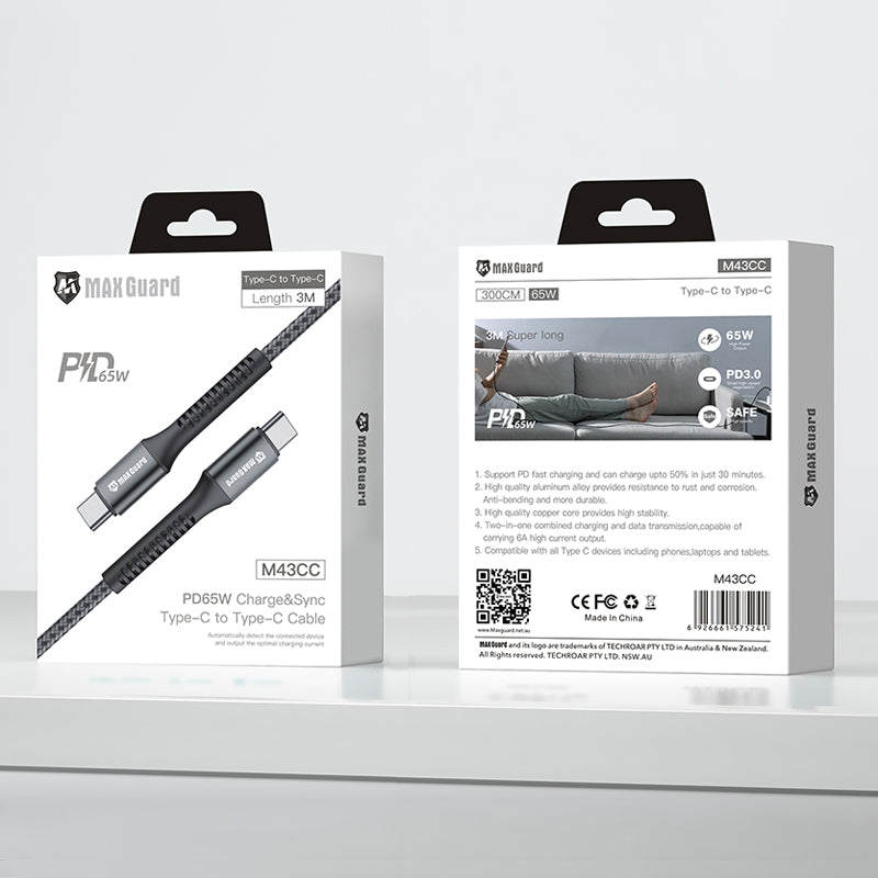 Maxguard 3M PD 65W Type-C To Type-C Cable M43CC – maxguard